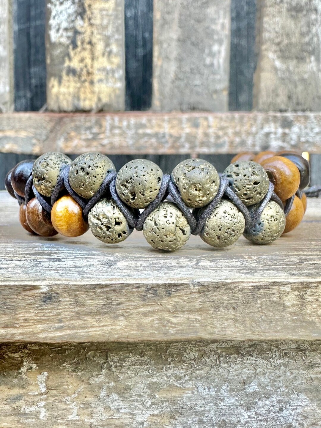 Beaded Stack Bracelet Adjustable Stackable Mens Jewelry Handmade ...
