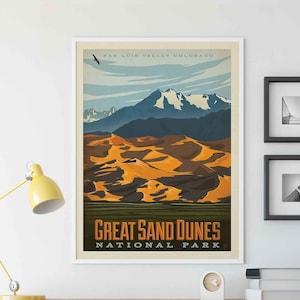 Great Sand Dunes National Park Travel Poster by Anderson | Etsy