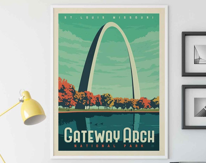 Gateway Arch National Park Travel Poster by Anderson Design - Etsy