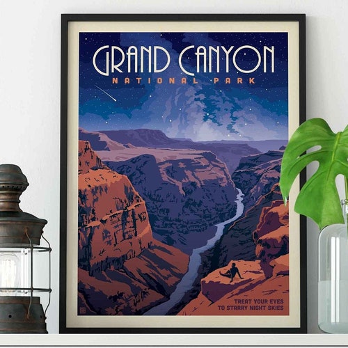 Grand Canyon River View National Park Travel Poster by - Etsy