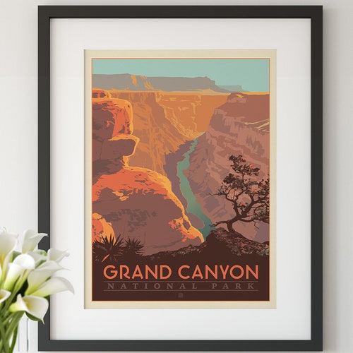 Grand Canyon River View National Park Travel Poster by - Etsy