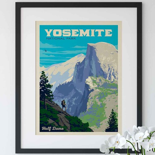 Yosemite National Park Poster half Dome - Etsy