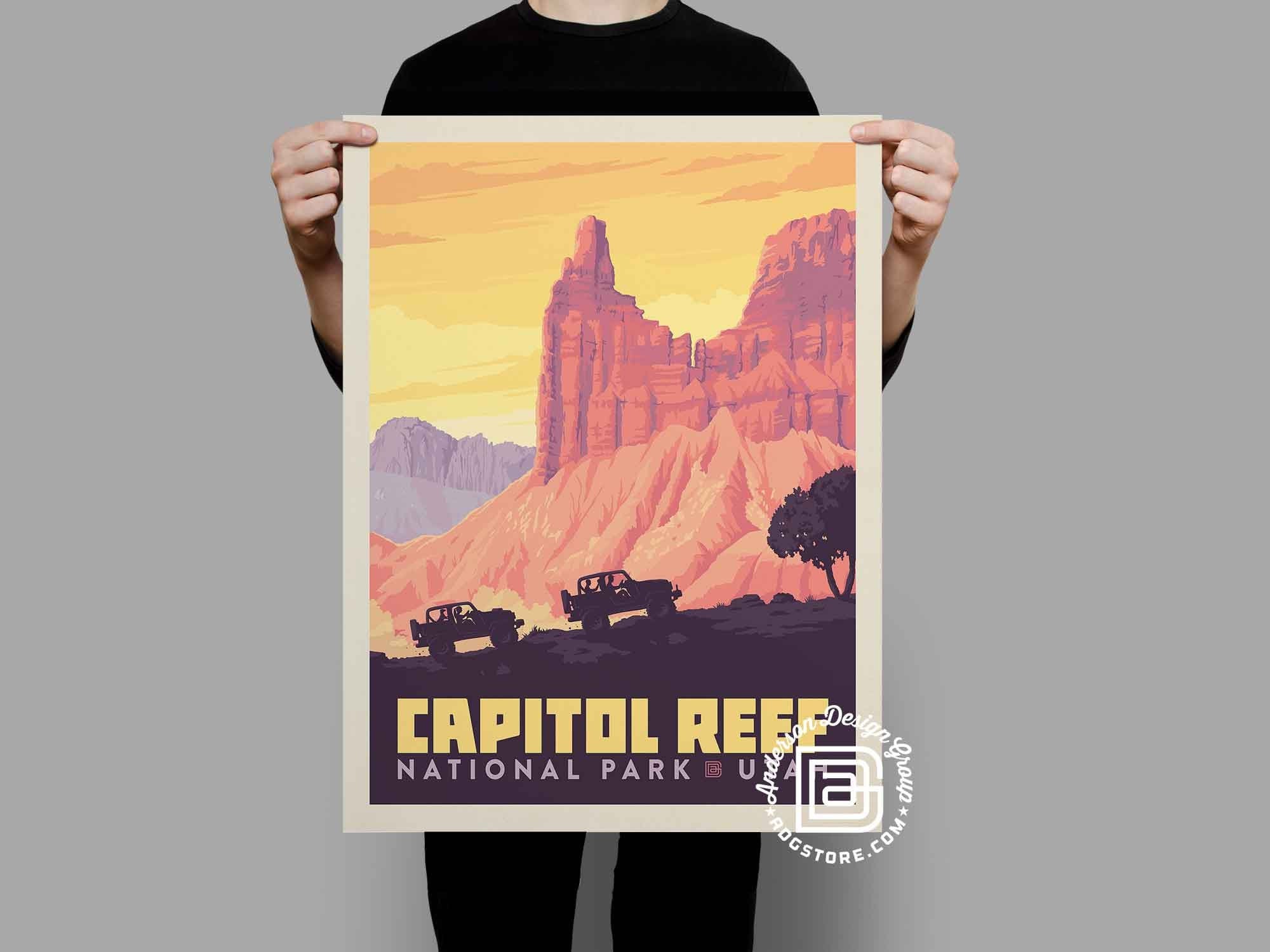 Capitol Reef National Park Travel Poster by Anderson Design | Etsy