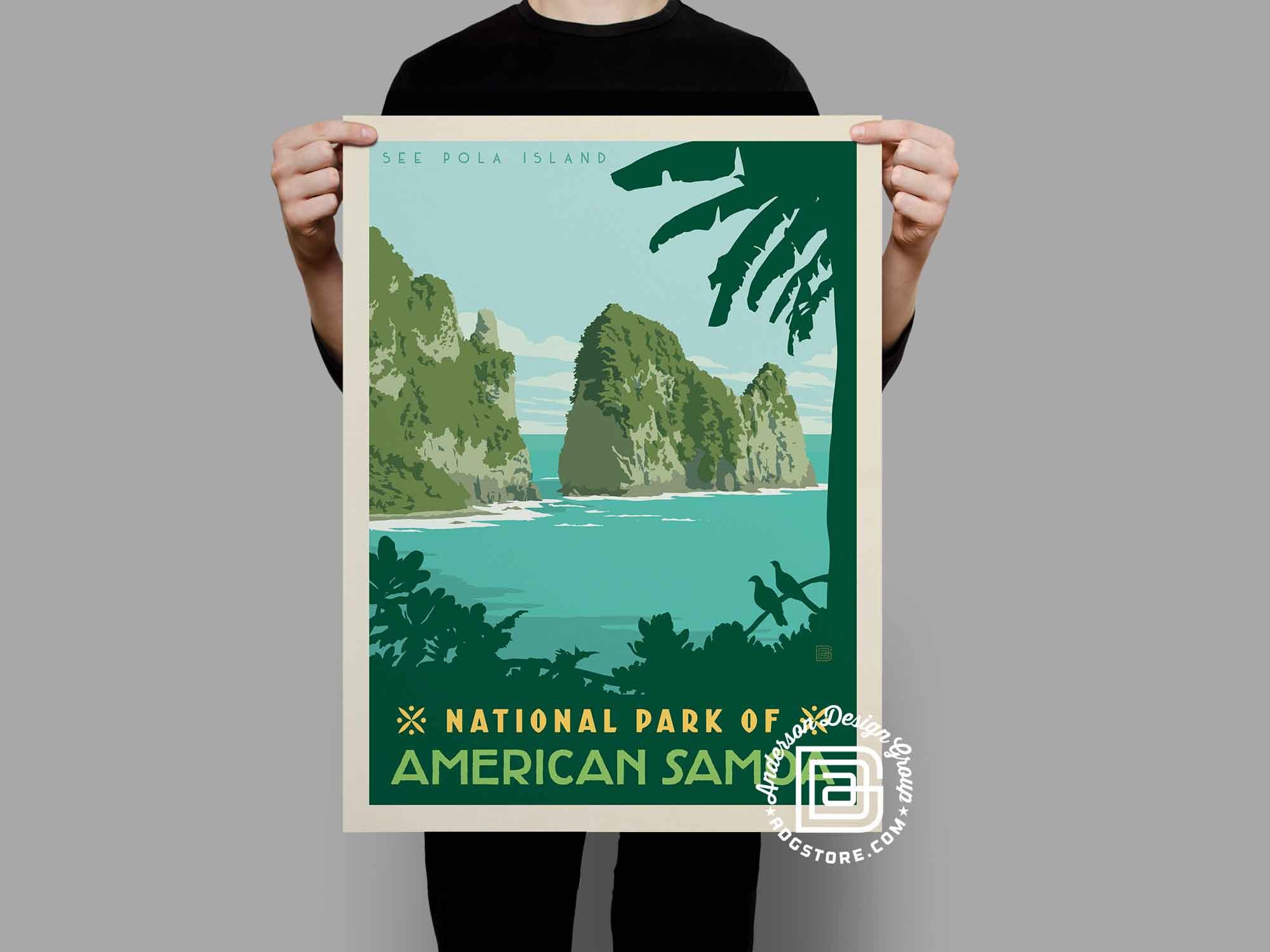 American Samoa National Park Travel Poster by Anderson Design | Etsy