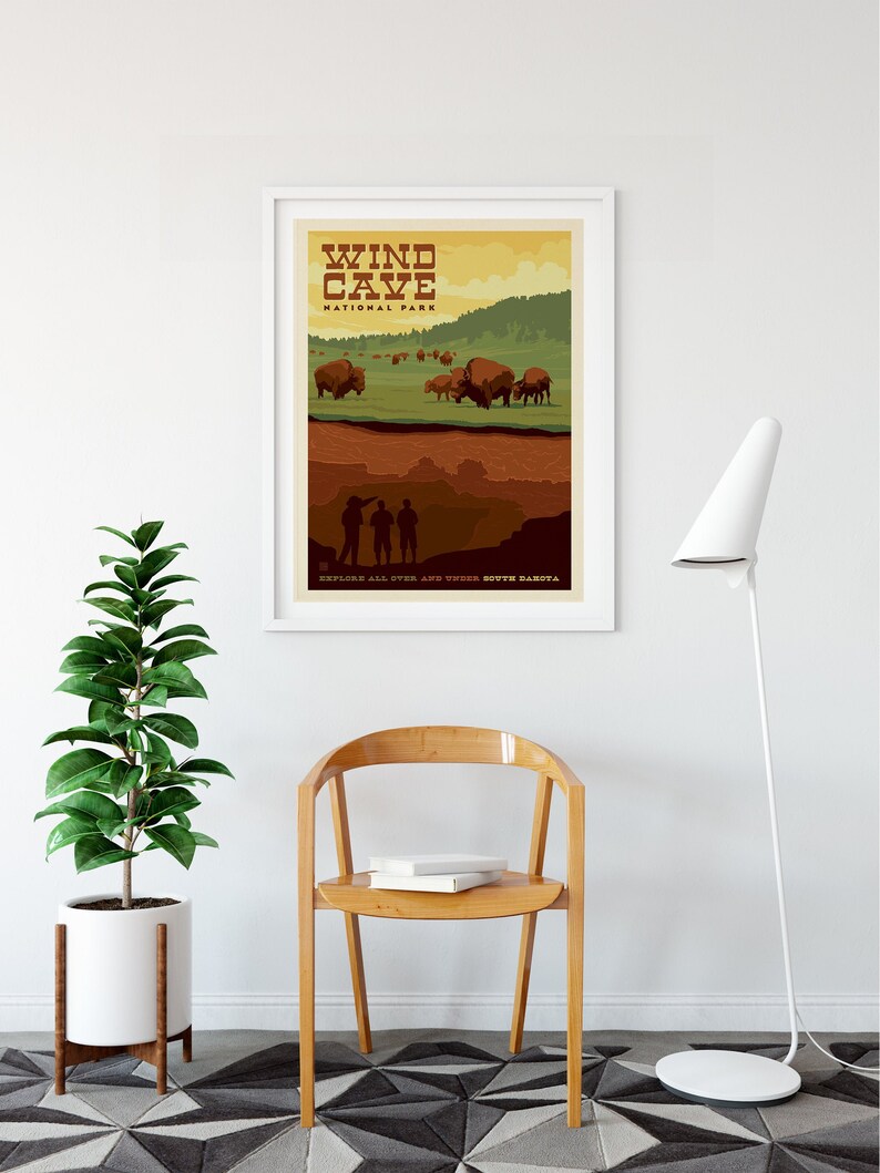 Wind Cave National Park Travel Poster by Anderson Design Group ...