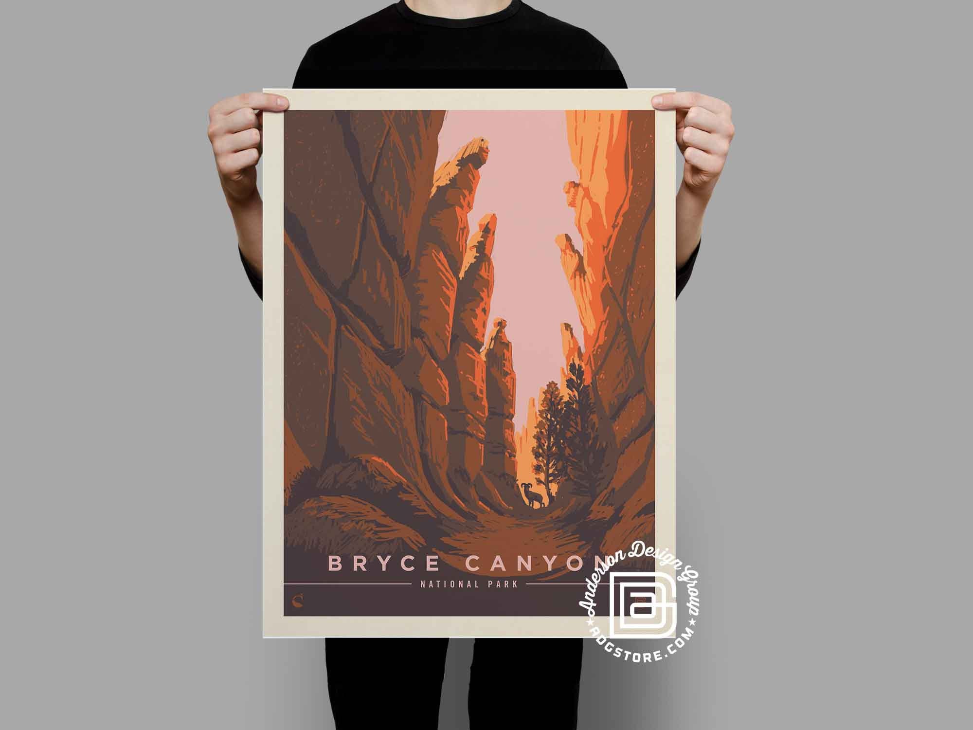Bryce Canyon National Park Vintage Travel Poster by Kenneth | Etsy