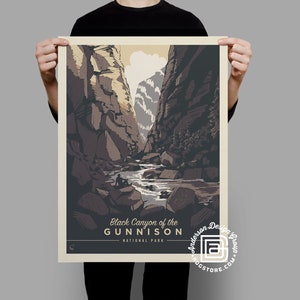 Black Canyon of the Gunnison National Park Vintage Travel Poster by ...