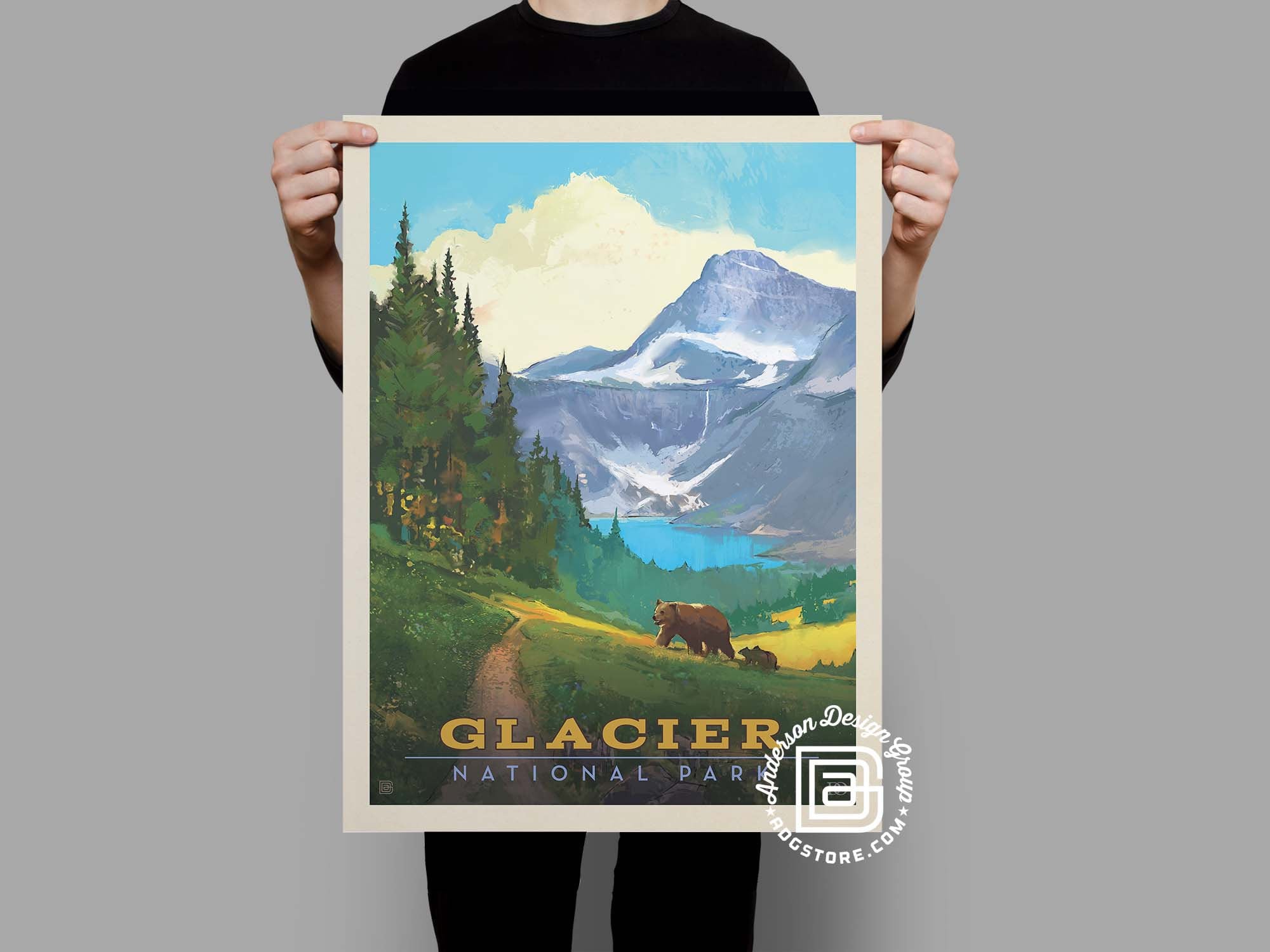 Glacier National Park Vintage Travel Poster by David Owens and Anderson ...