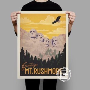 Mt. Rushmore National Memorial Travel Poster by Anderson Design Group ...