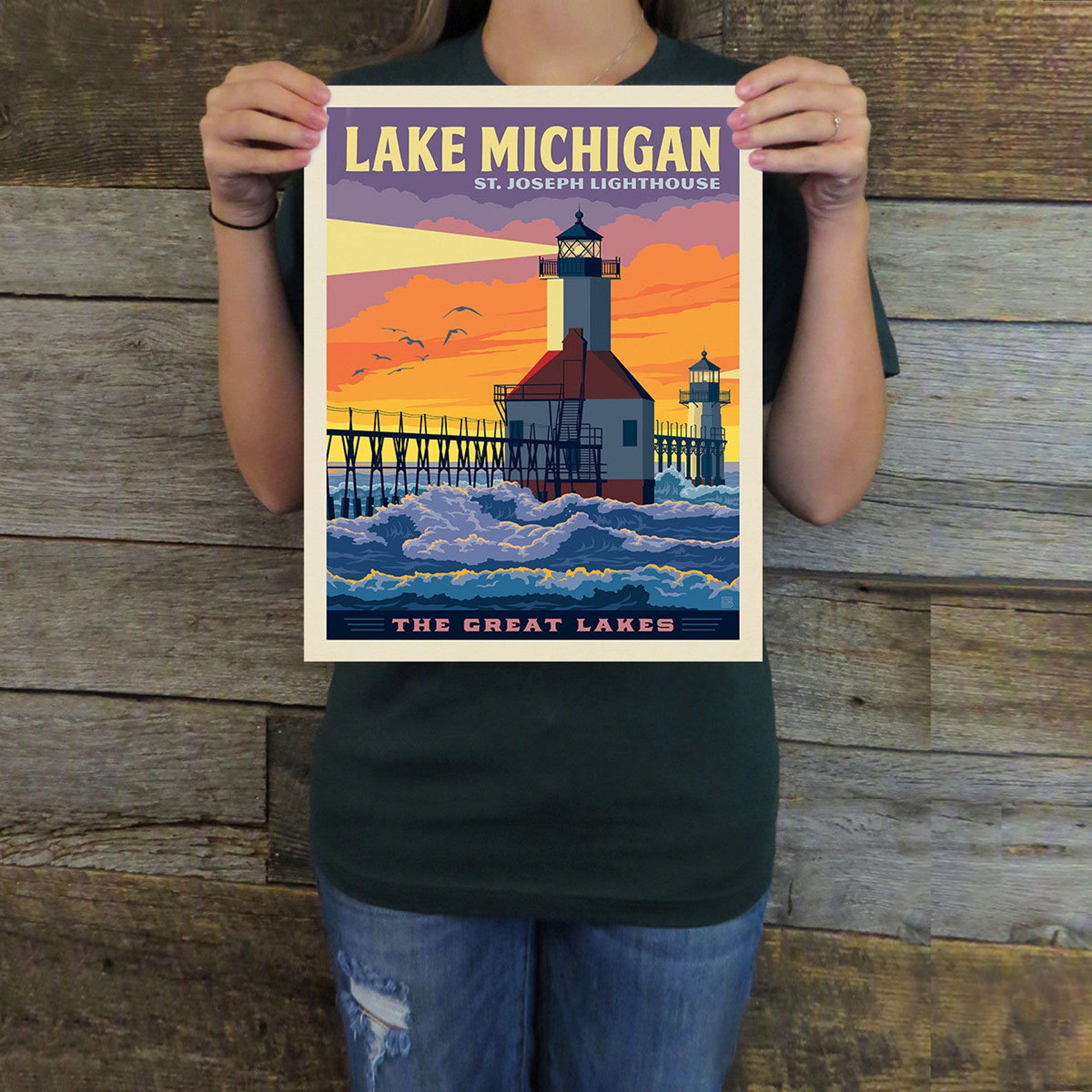Great Lakes: Lake Michigan Travel Poster by Anderson Design Group ...