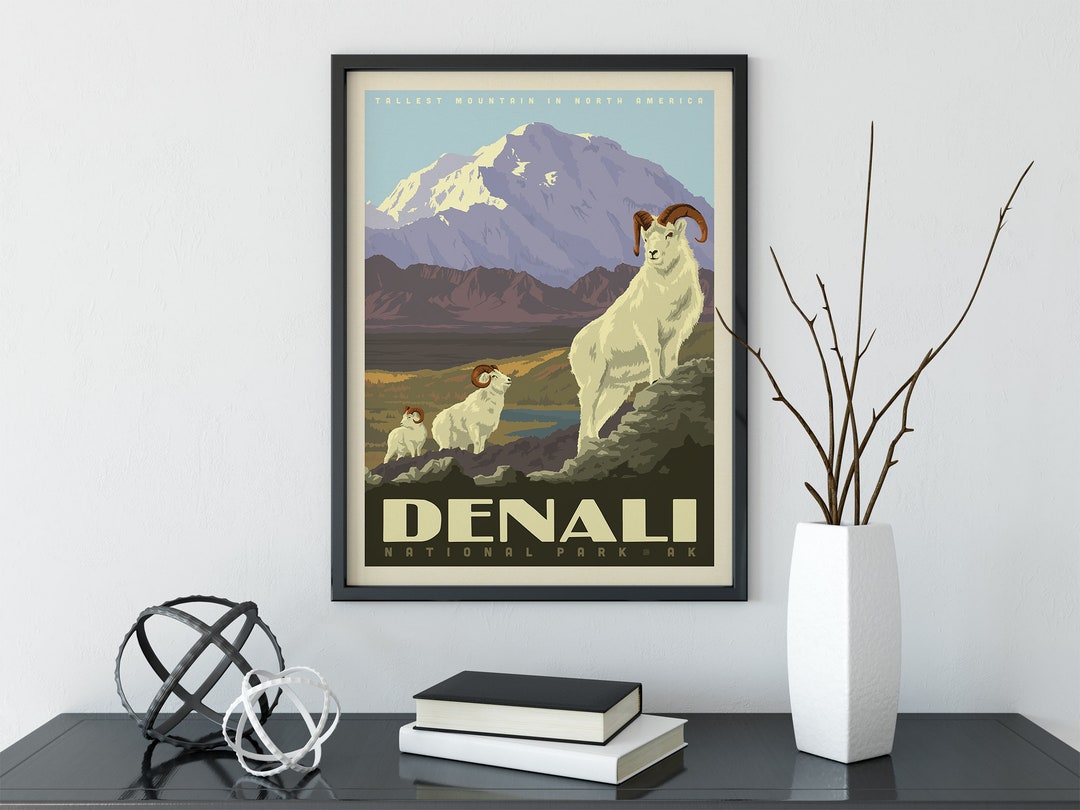 Denali National Park Vintage Travel Poster by Anderson Design Group ...