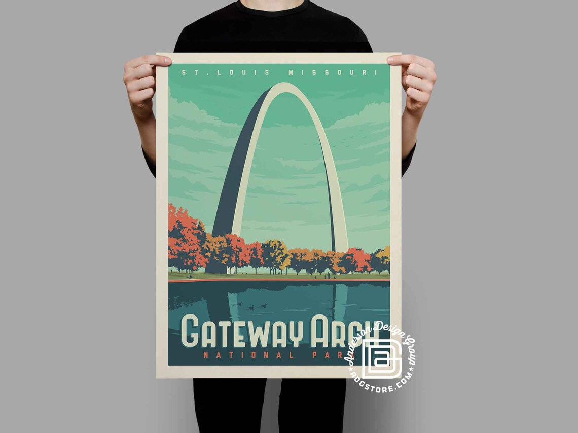 Gateway Arch National Park Travel Poster by Anderson Design - Etsy