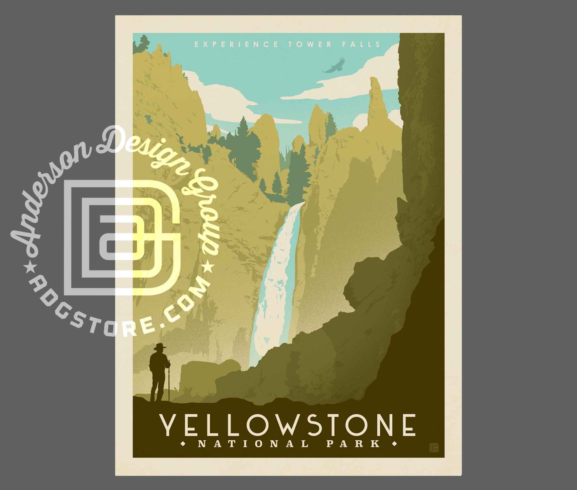 Yellowstone National Park Travel Poster by Anderson Design - Etsy