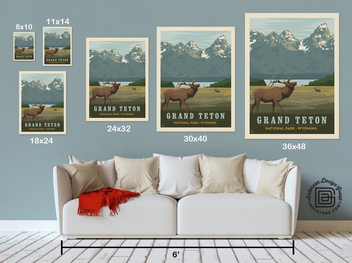 Grand Teton National Park Travel Poster by Anderson Design Group ...