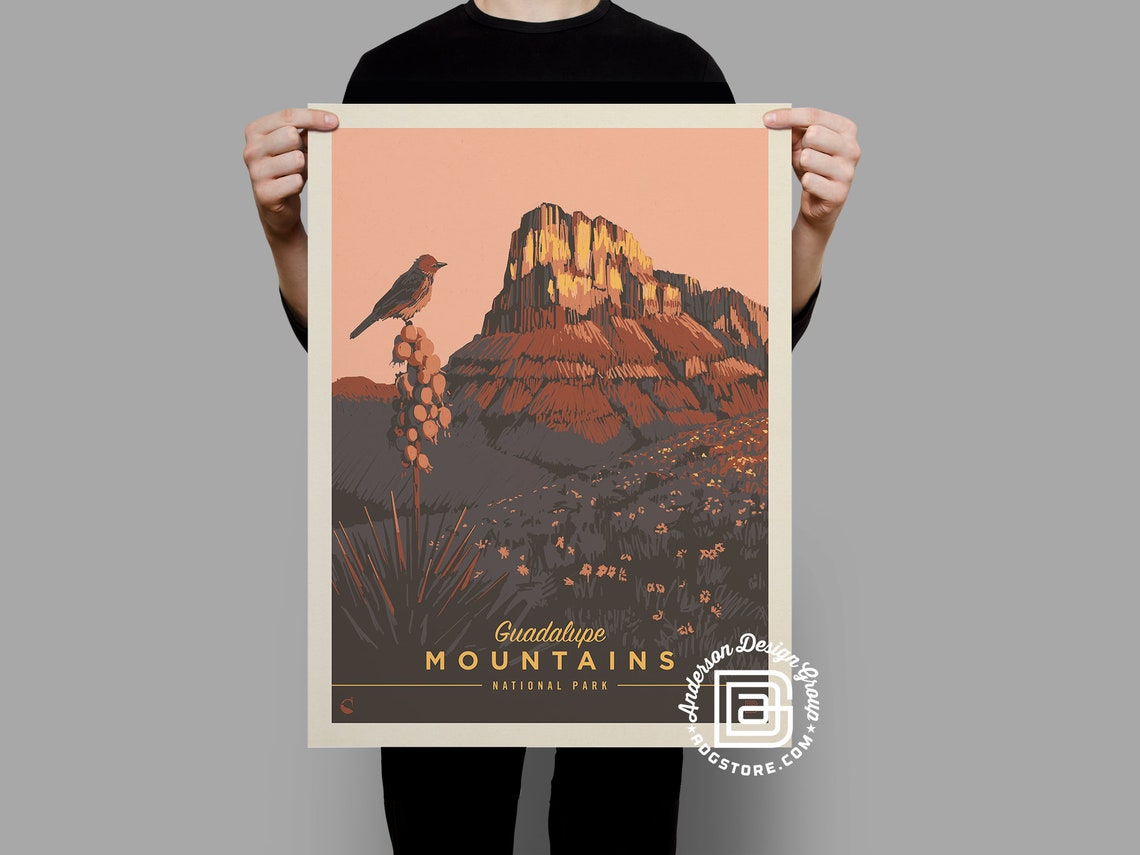 Guadalupe Mountains National Park Vintage Travel Poster by | Etsy