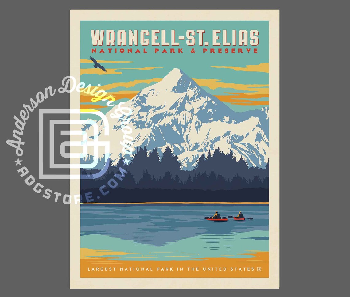 Wrangell St. Elias National Park Travel Poster by Anderson - Etsy