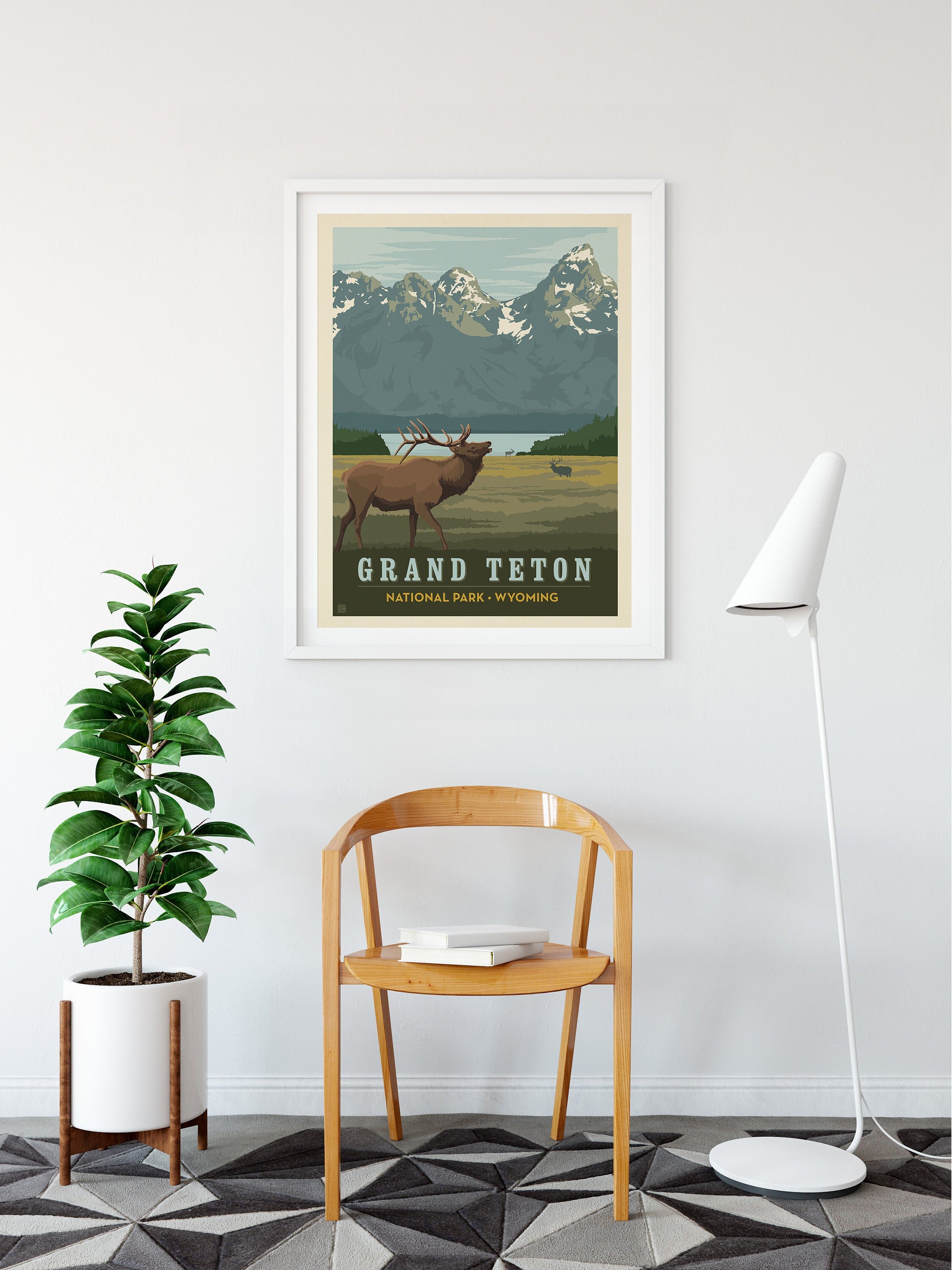 Grand Teton National Park Travel Poster by Anderson Design | Etsy