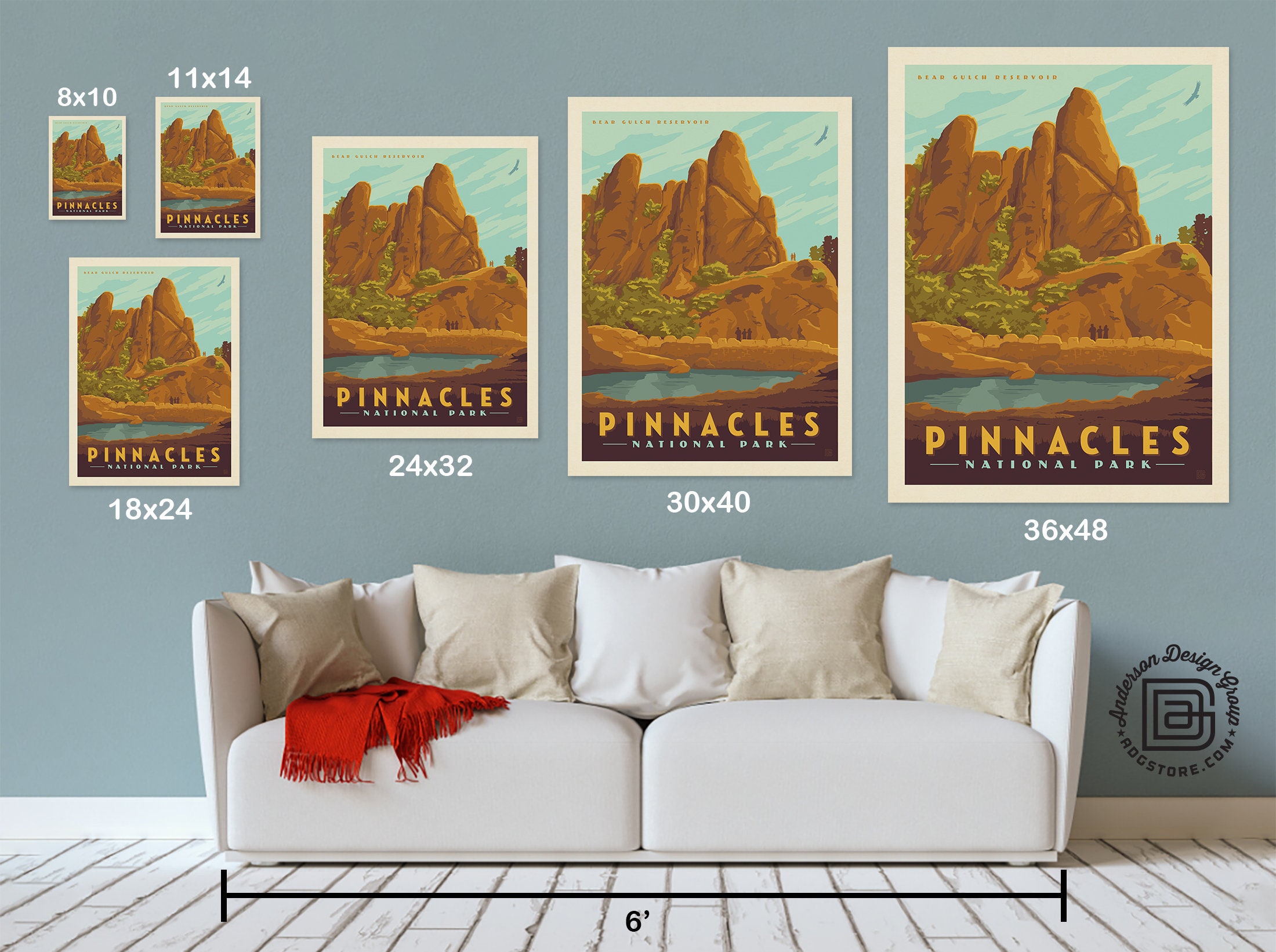 Pinnacles National Park Travel Poster by Anderson Design Group | Etsy