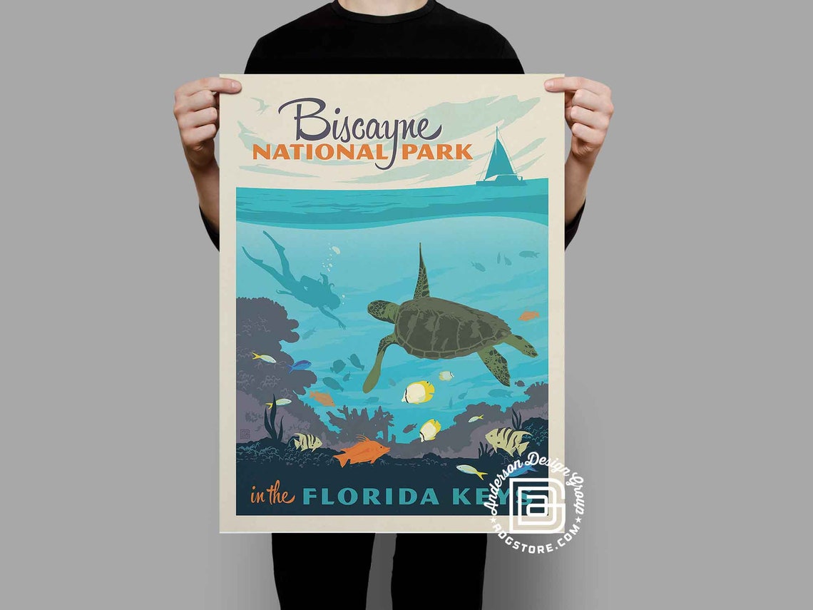Biscayne National Park Travel Poster by Anderson Design Group ...