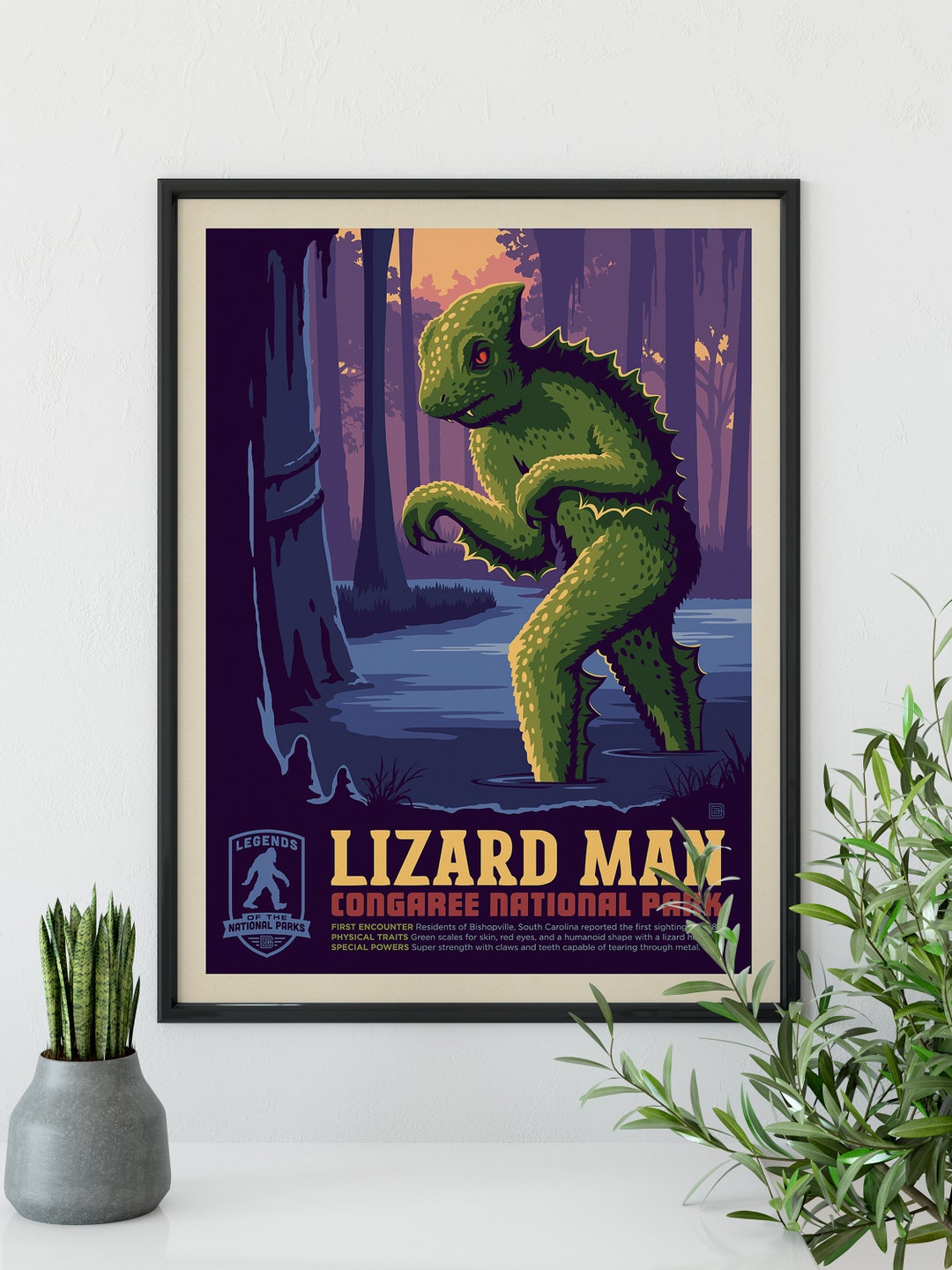 Lizard Man Congaree National Park Poster by Anderson Design Group ...