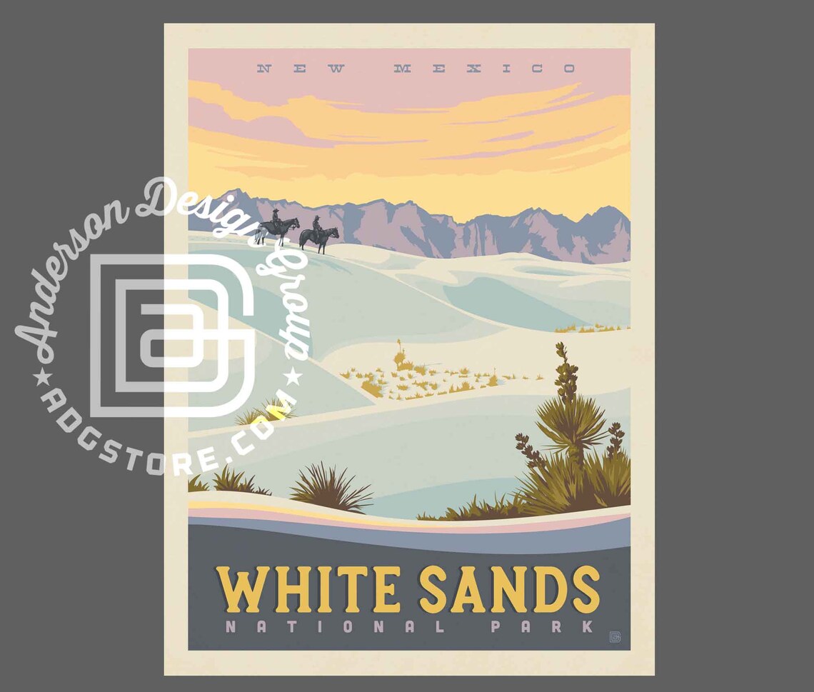 White Sands National Park Travel Poster by Anderson Design - Etsy