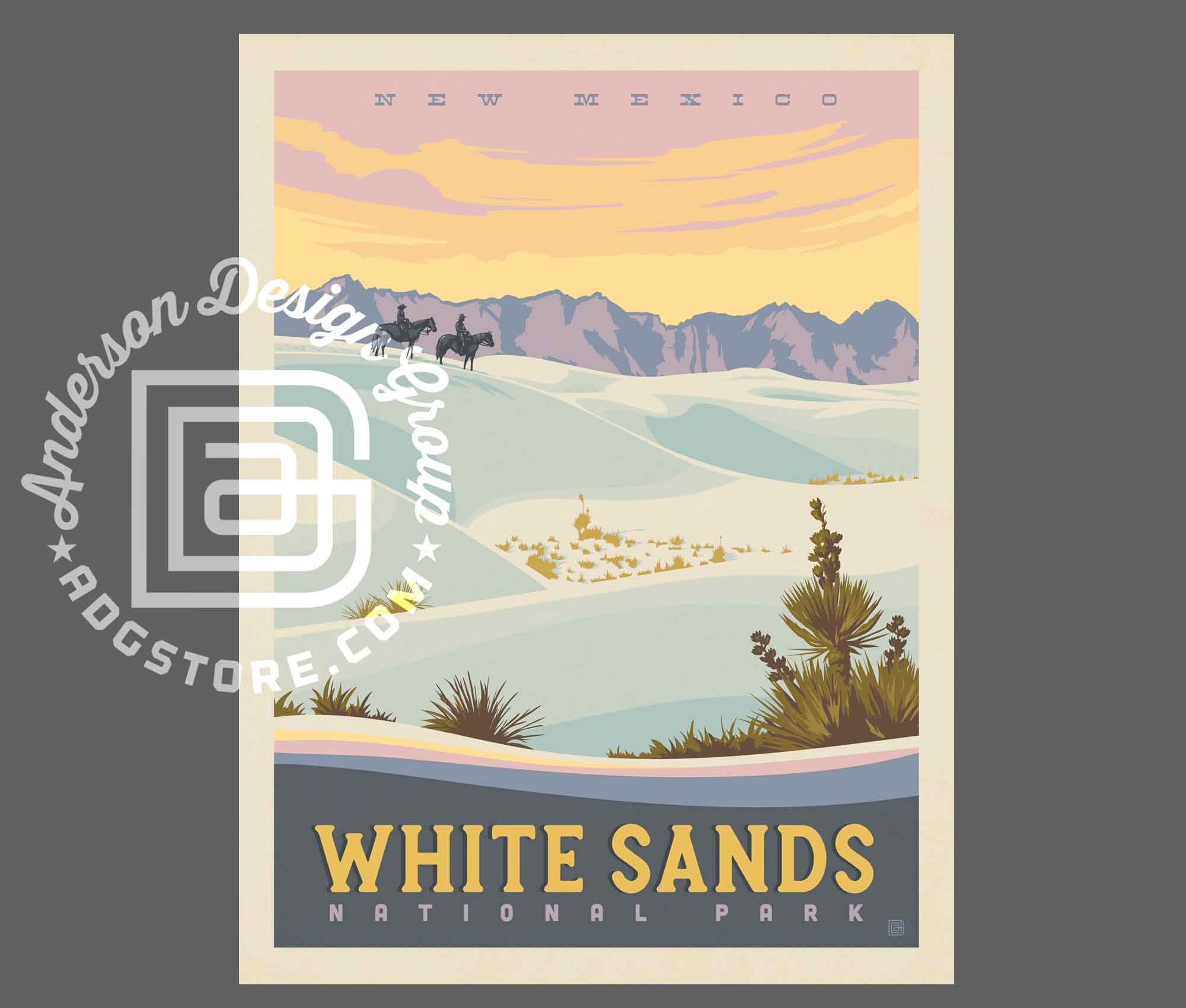 White Sands National Park Travel Poster by Anderson Design Group ...