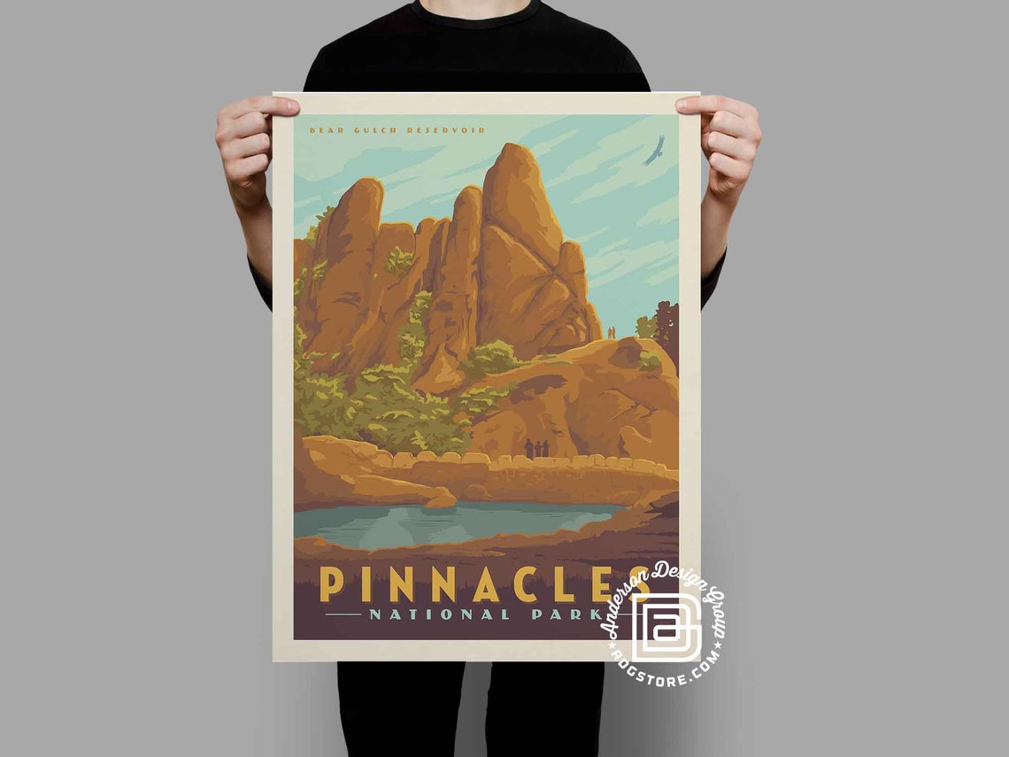 Pinnacles National Park Travel Poster by Anderson Design Group | Etsy