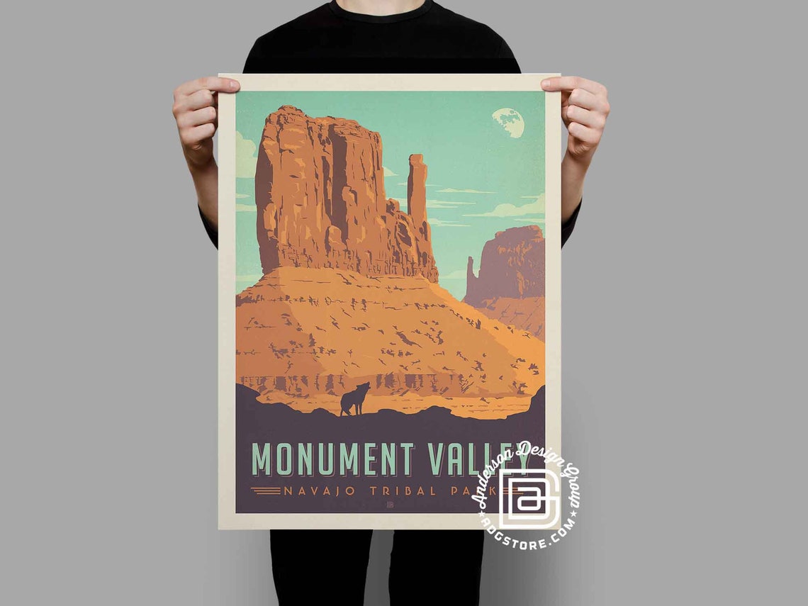 Monument Valley National Park Travel Poster by Anderson Design - Etsy