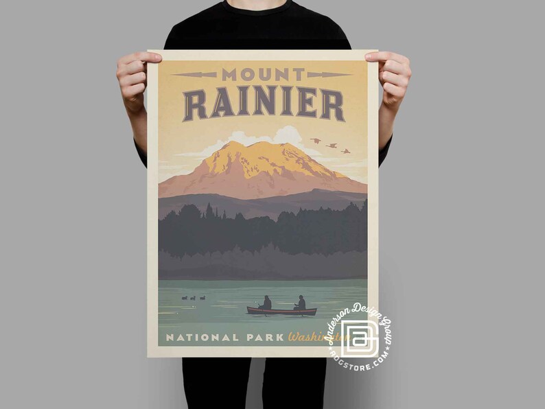 Mount Rainier Park Travel Poster by Anderson Design Group | National ...