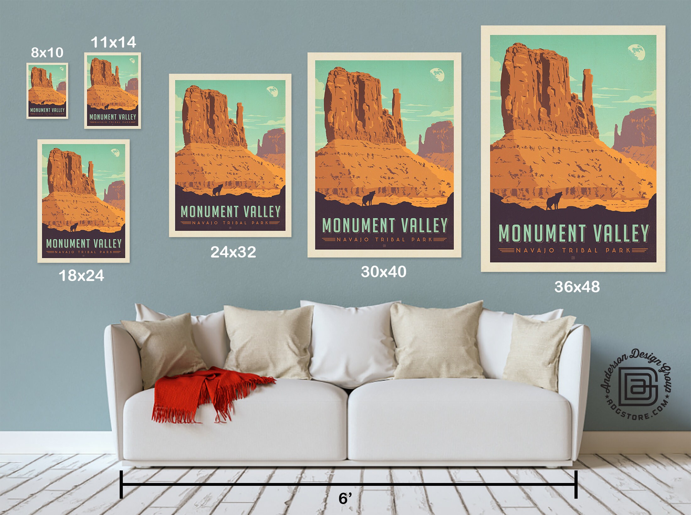 Monument Valley National Park Travel Poster by Anderson Design - Etsy