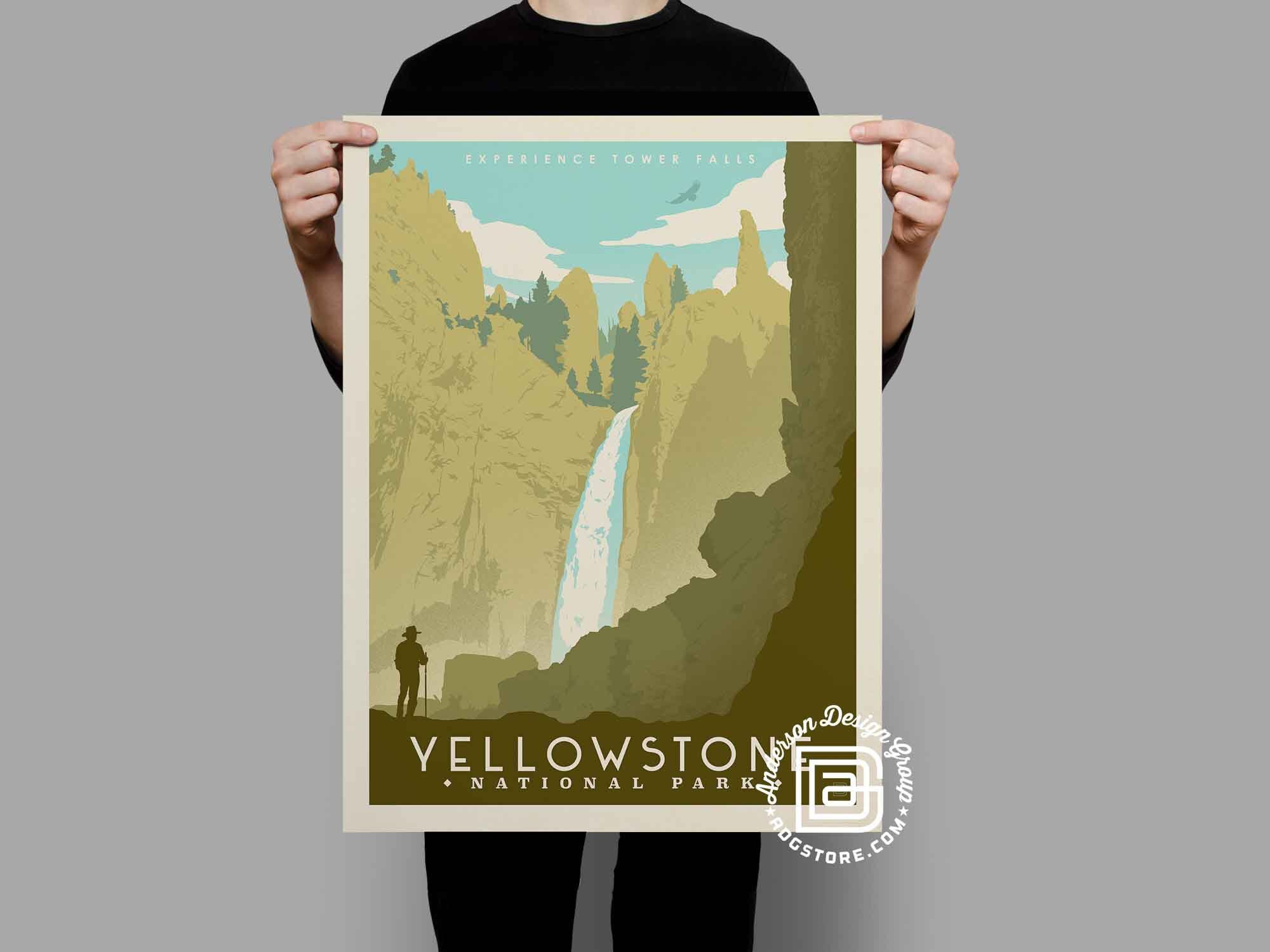 Yellowstone National Park Travel Poster by Anderson Design - Etsy