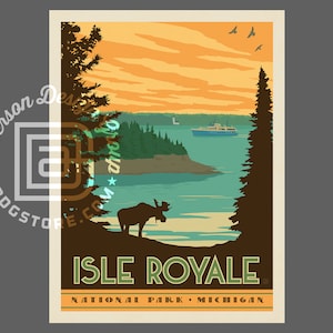 Isle Royale National Park Travel Poster by Anderson Design Group ...