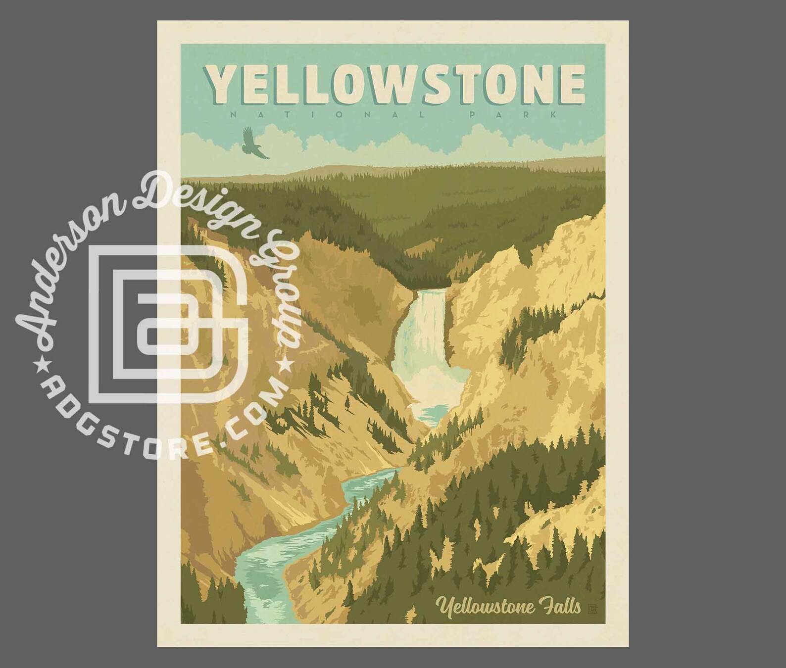 Yellowstone National Park Travel Poster by Anderson Design | Etsy