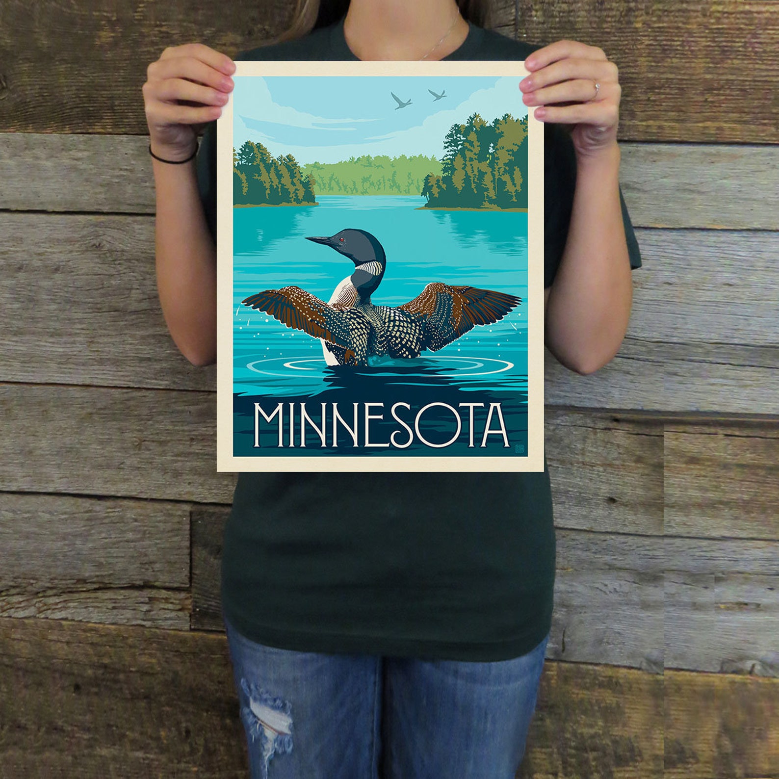 Minnesota: Loon Travel Poster by Anderson Design Group | American ...