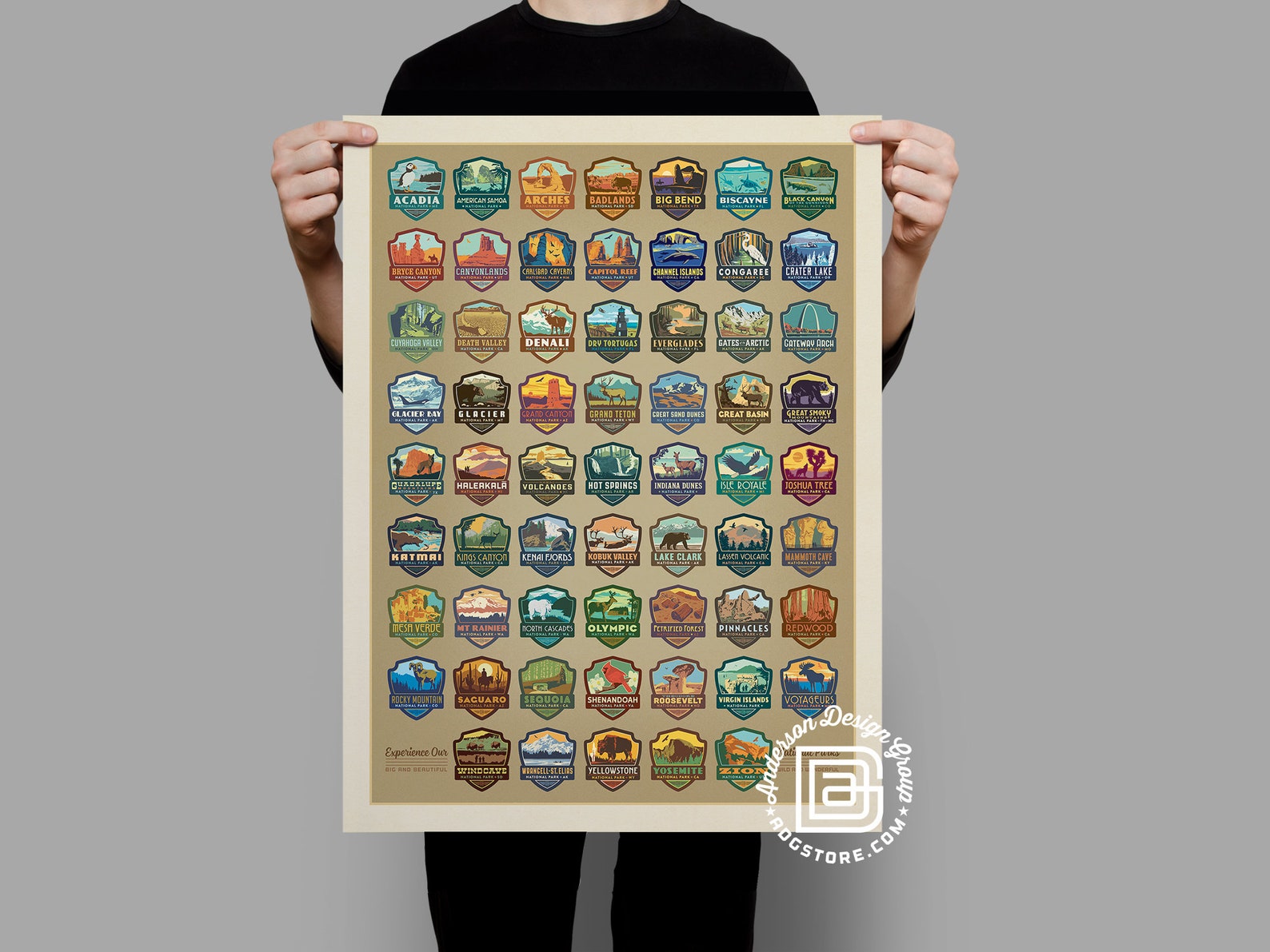 National Parks Emblems Poster by Anderson Design Group All - Etsy