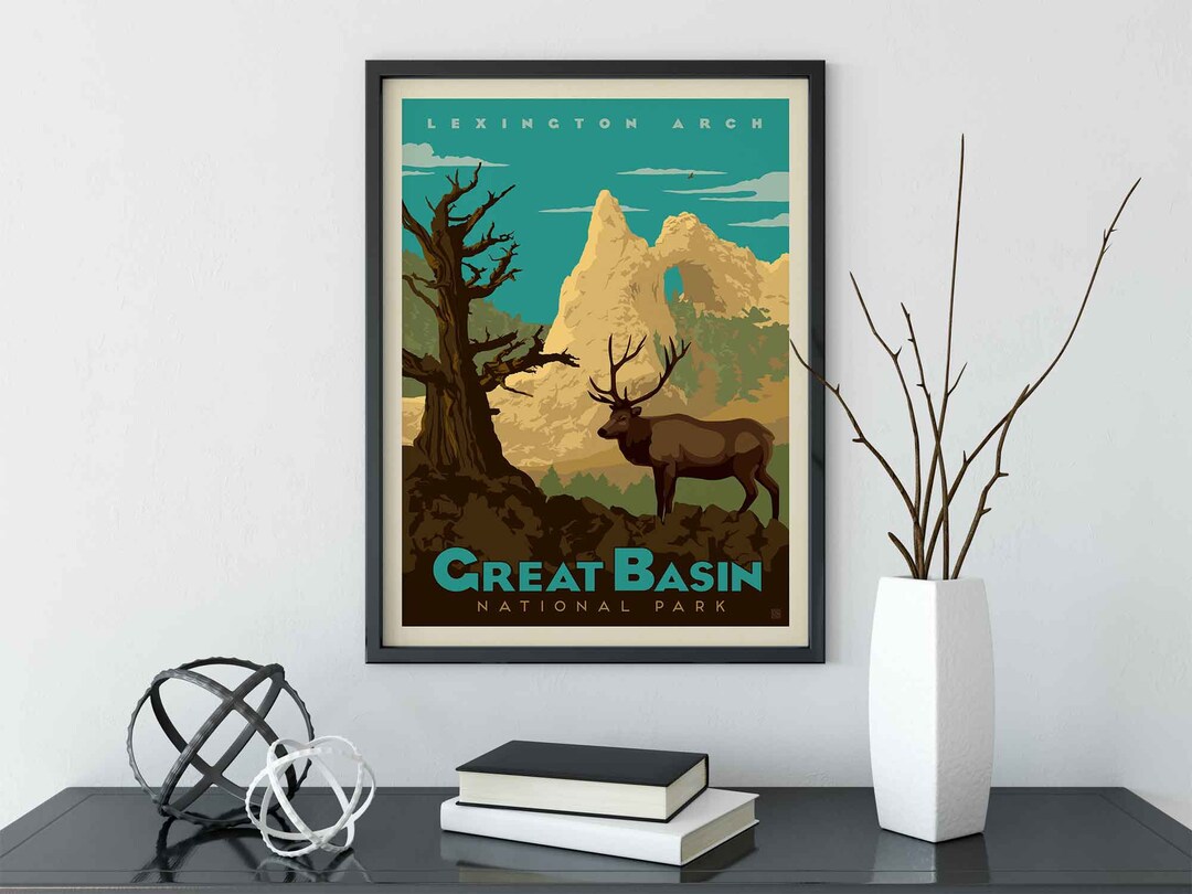 Great Basin National Park Half Dome Travel Poster by Anderson Design ...