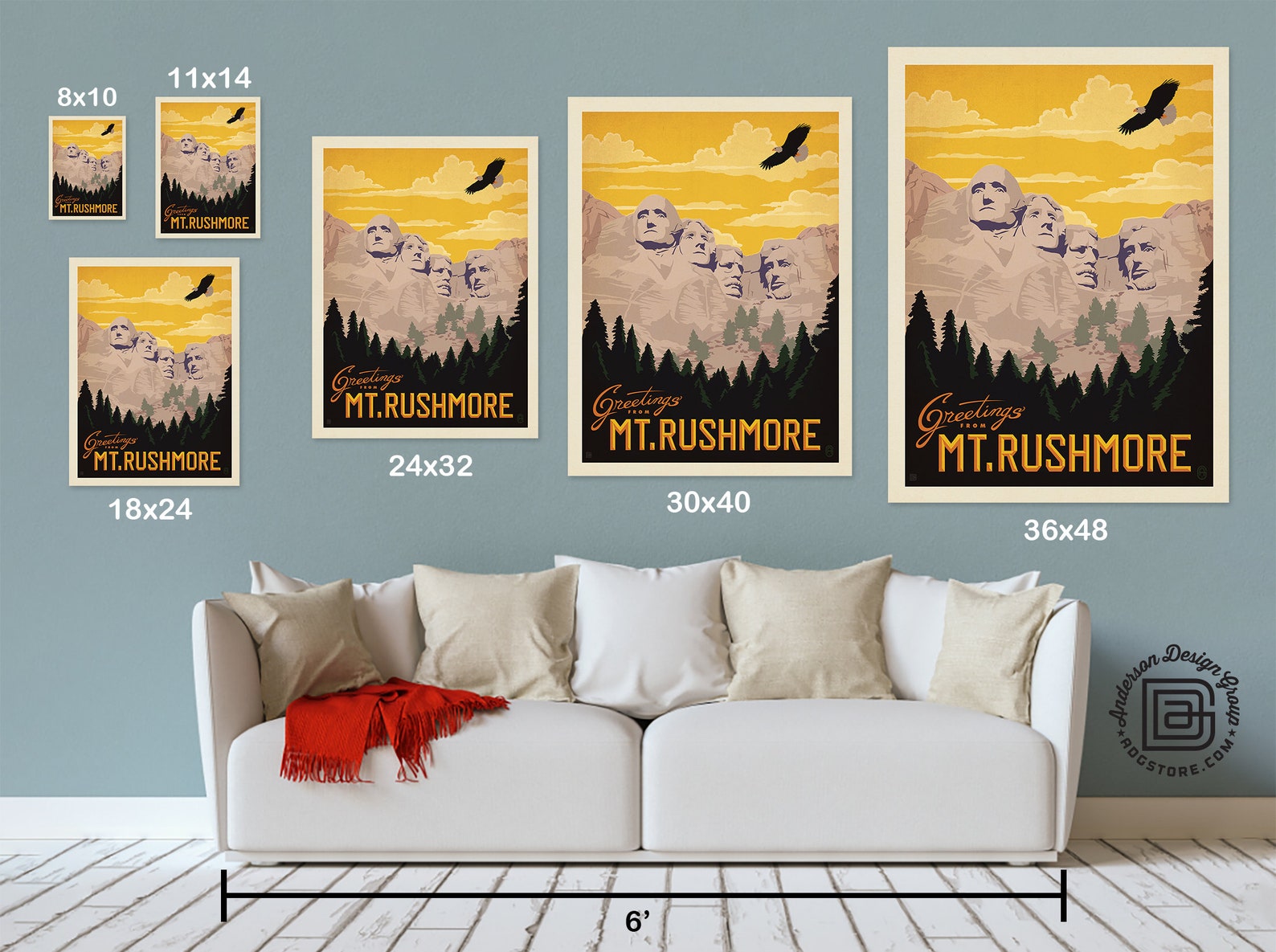 Mt. Rushmore National Memorial Travel Poster by Anderson Design Group ...