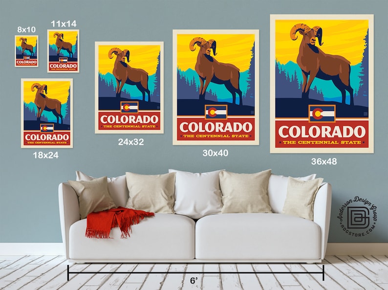 Colorado the Centennial State Travel Poster by Anderson Design - Etsy