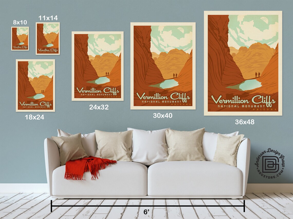 Vermillion Cliffs National Park Travel Poster by Anderson Design Group ...