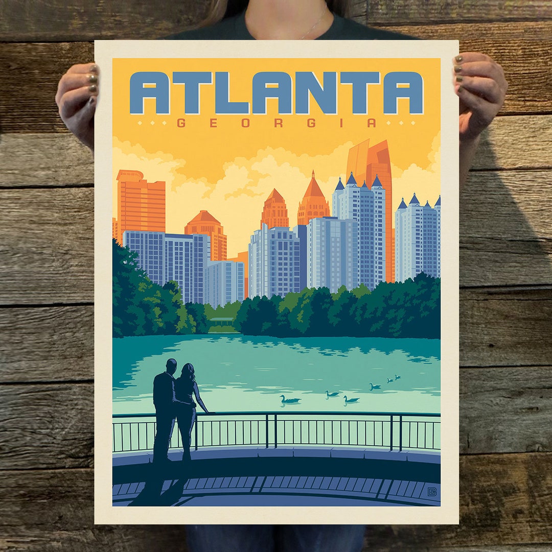Atlanta, GA: Piedmont Park Travel Poster by Anderson Design Group ...