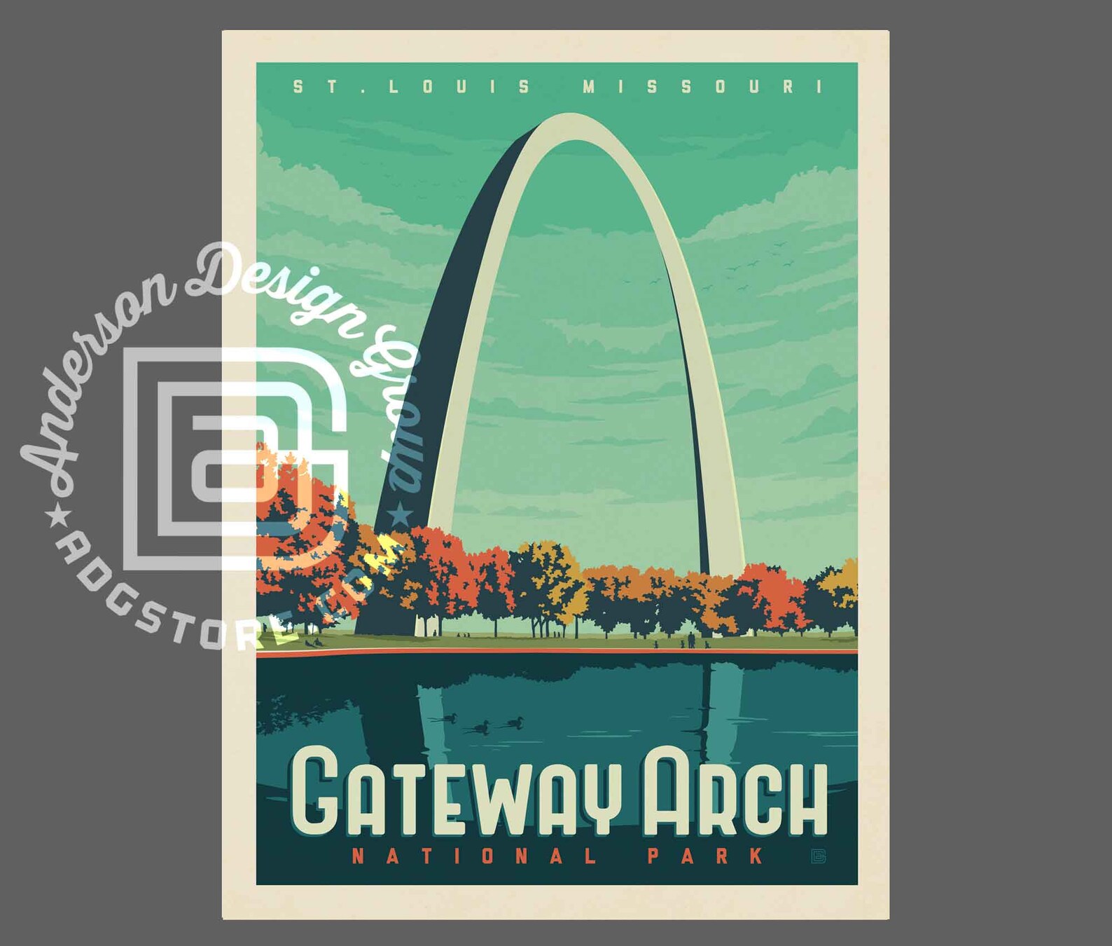 Gateway Arch National Park Travel Poster by Anderson Design - Etsy