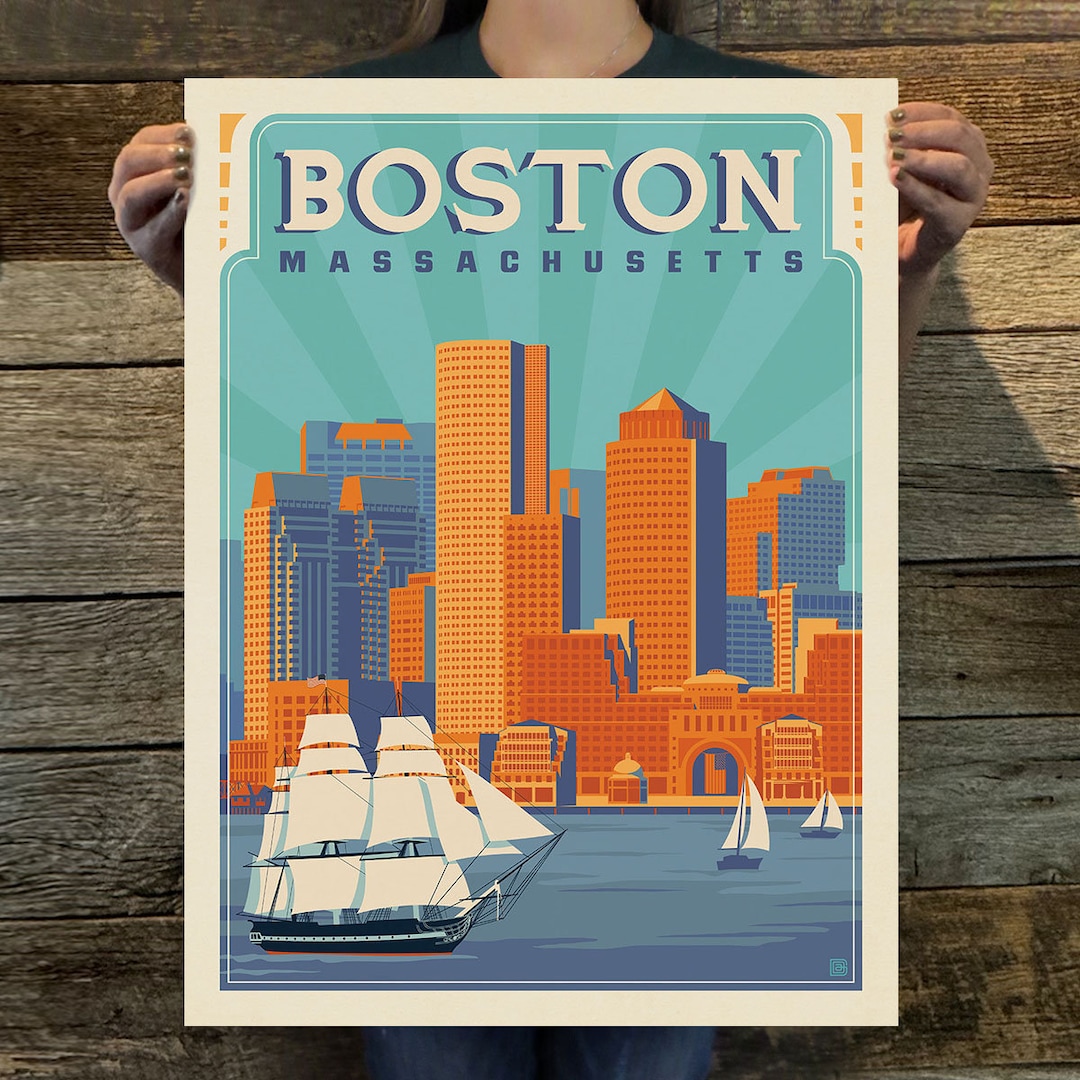 Boston, MA: Harbor Travel Poster by Anderson Design Group | American ...
