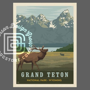 Grand Teton National Park Travel Poster by Anderson Design Group ...