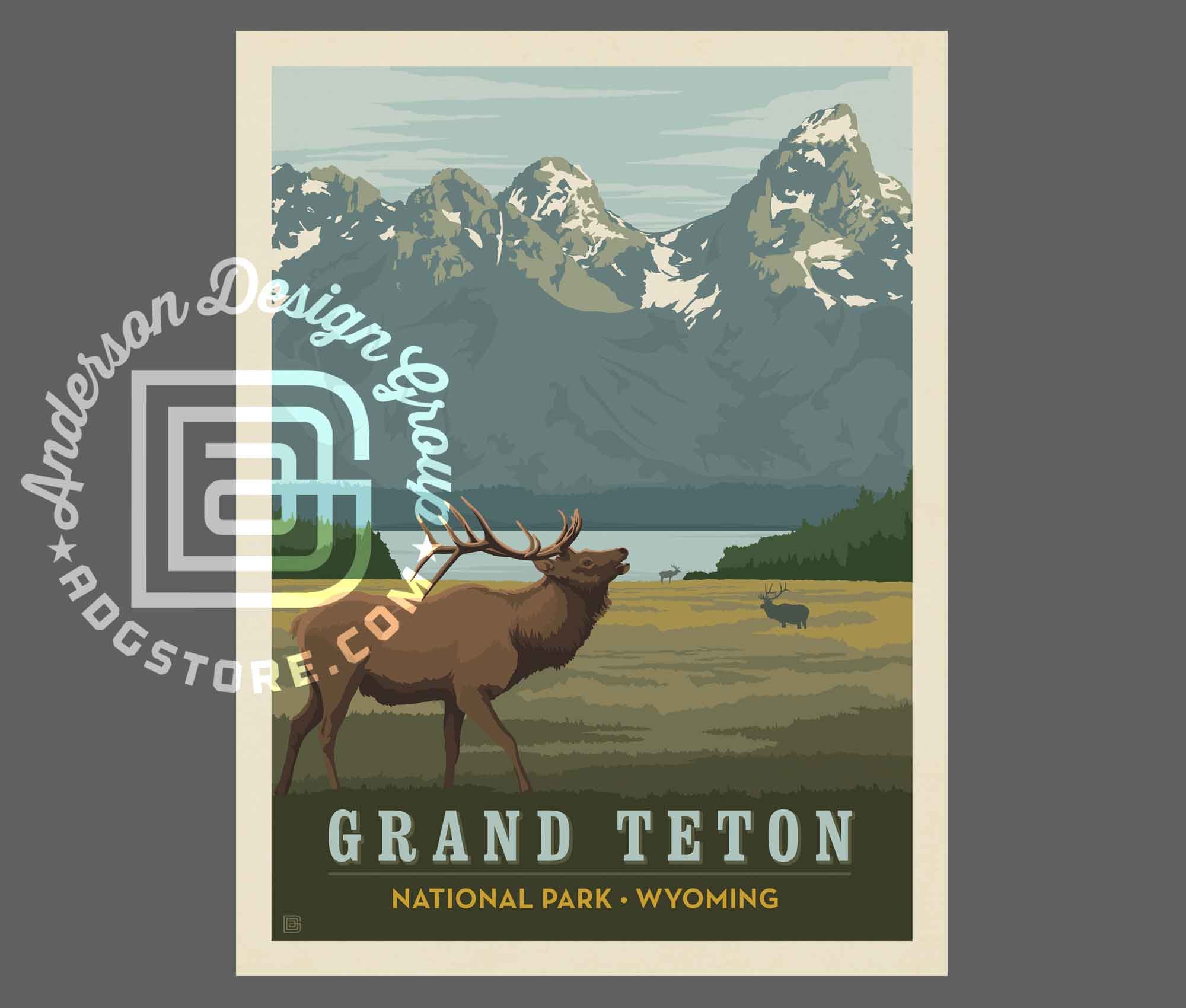 Grand Teton National Park Travel Poster by Anderson Design Group ...