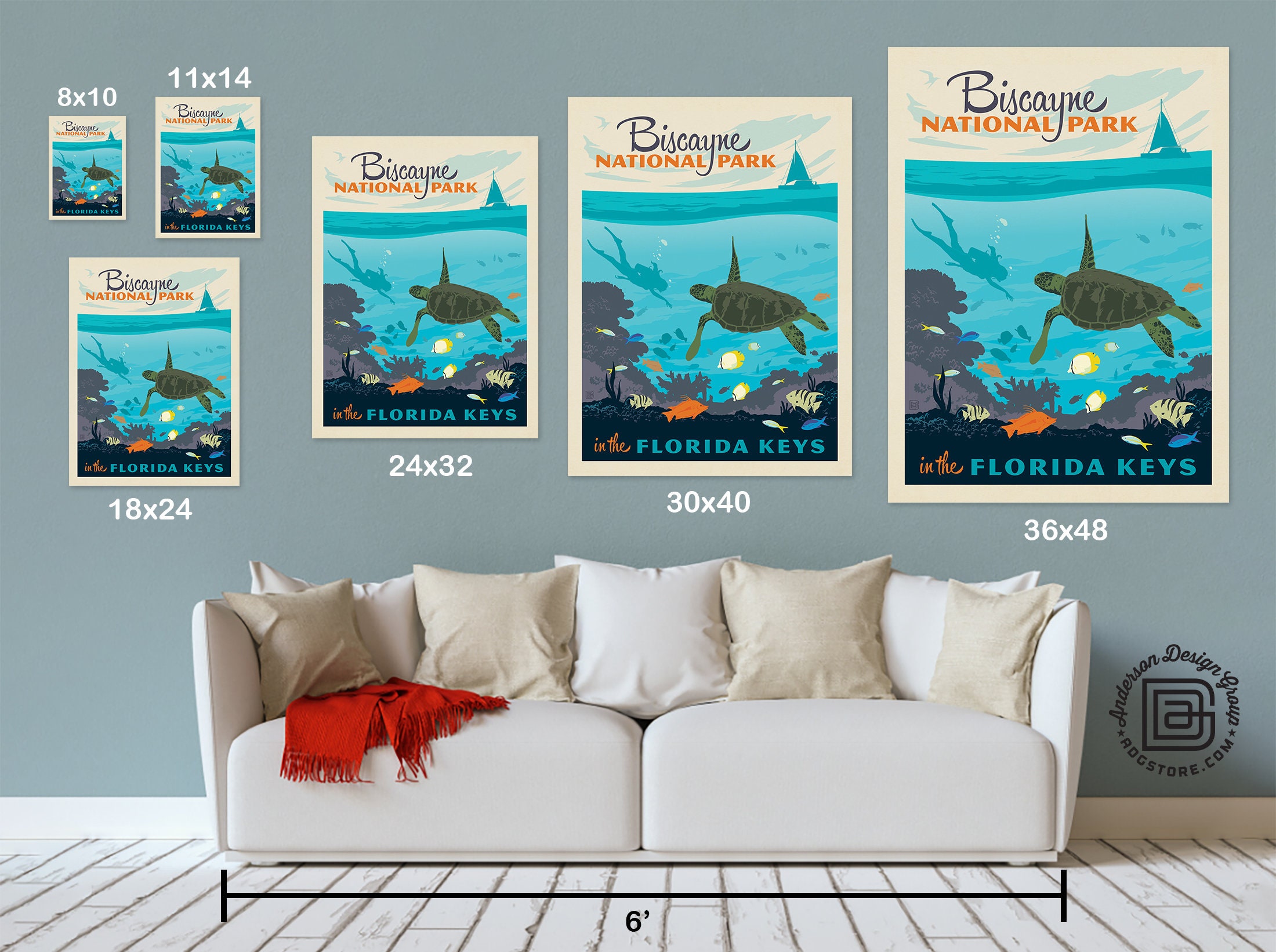 Biscayne National Park Travel Poster by Anderson Design Group - Etsy