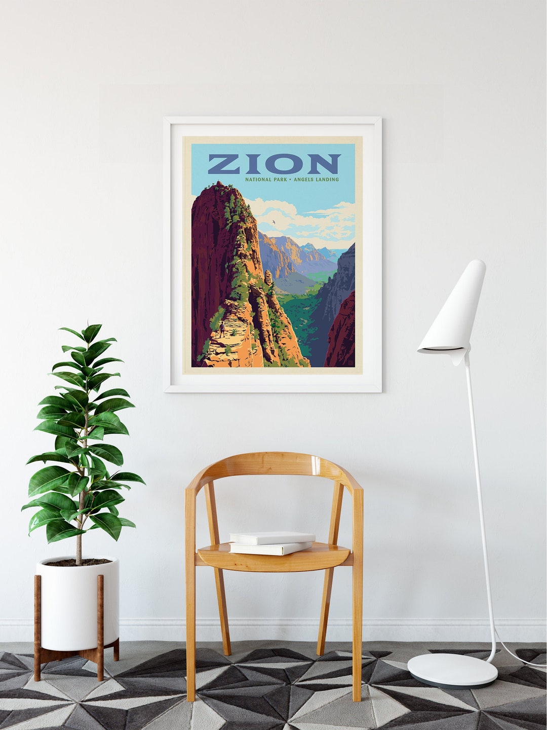 Zion National Park Angels Landing Travel Poster by Anderson Design ...