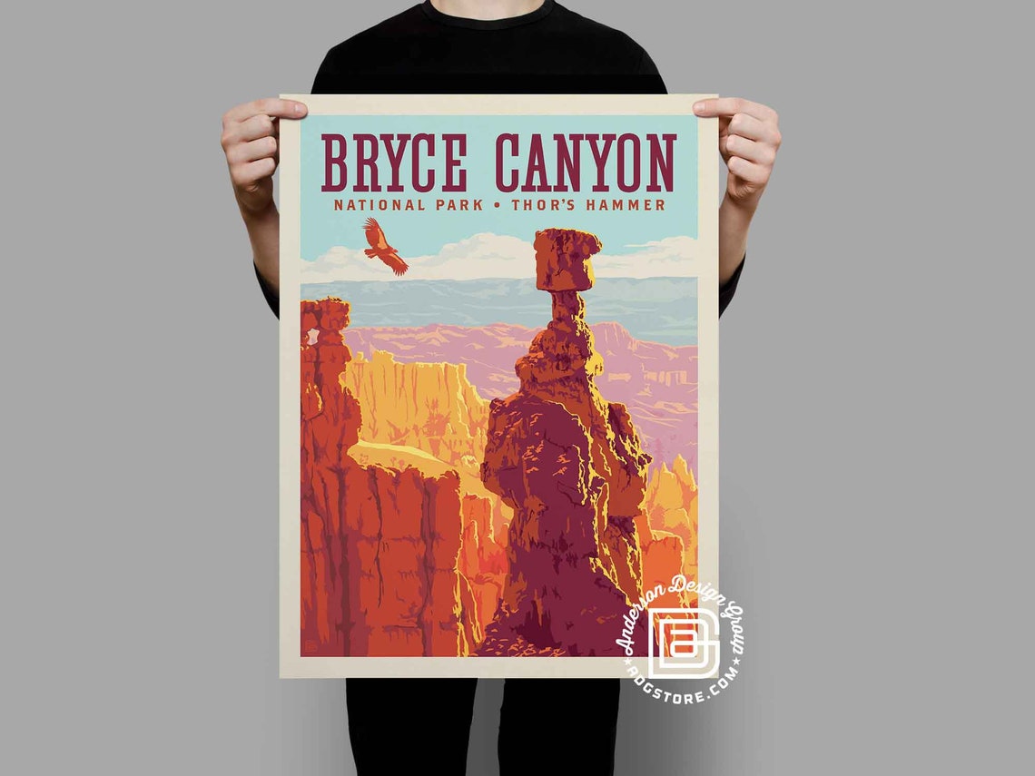 Bryce Canyon National Park Travel Poster by Anderson Design | Etsy