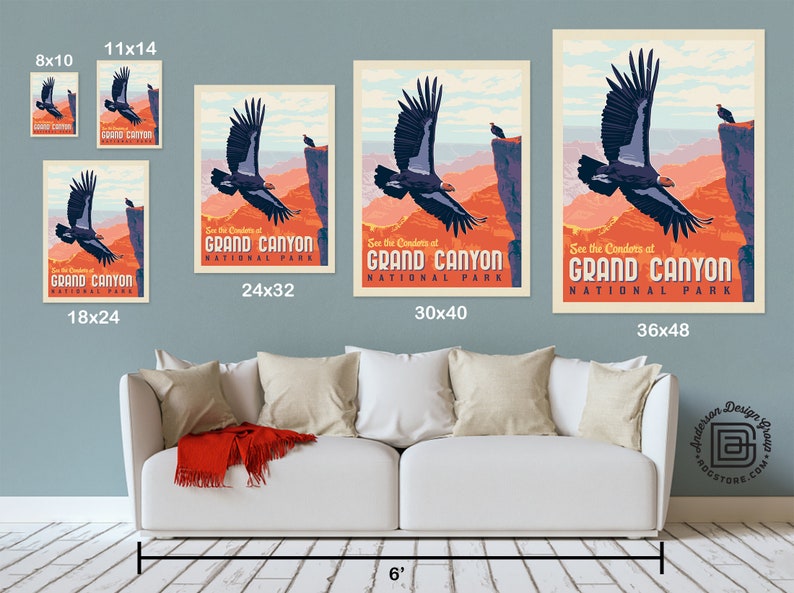 Grand Canyon National Park Travel Poster by Anderson Design - Etsy