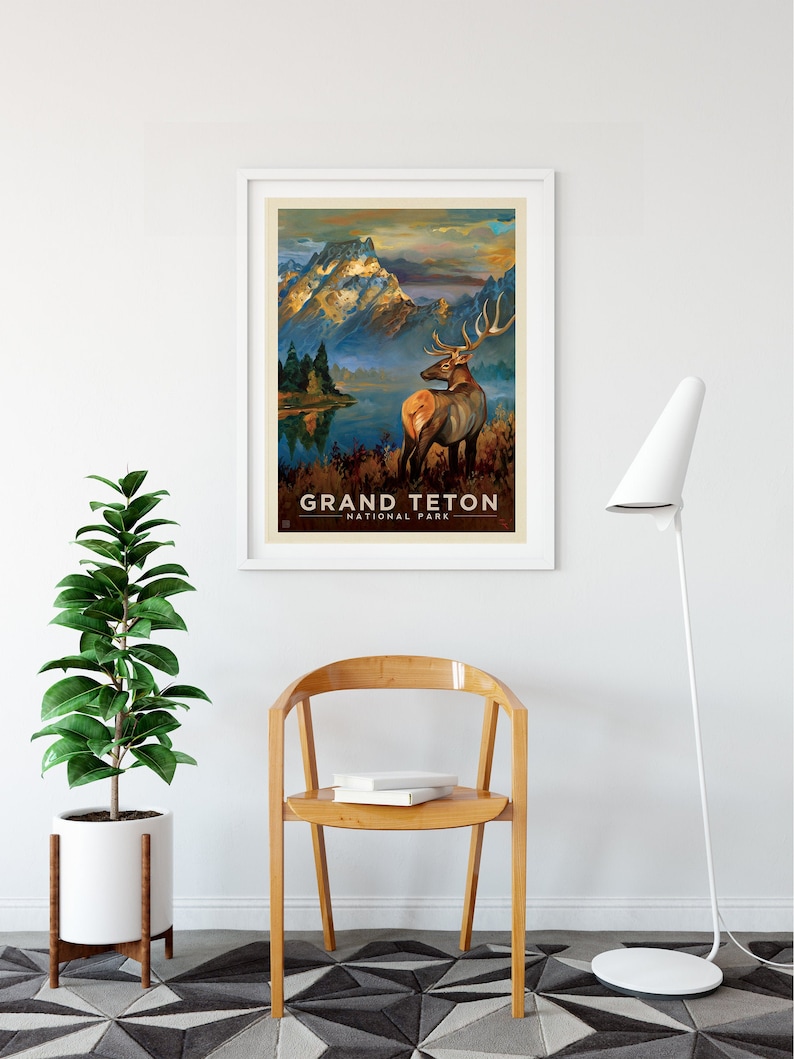 Grand Teton National Park Vintage Travel Poster by Kai Carpenter ...