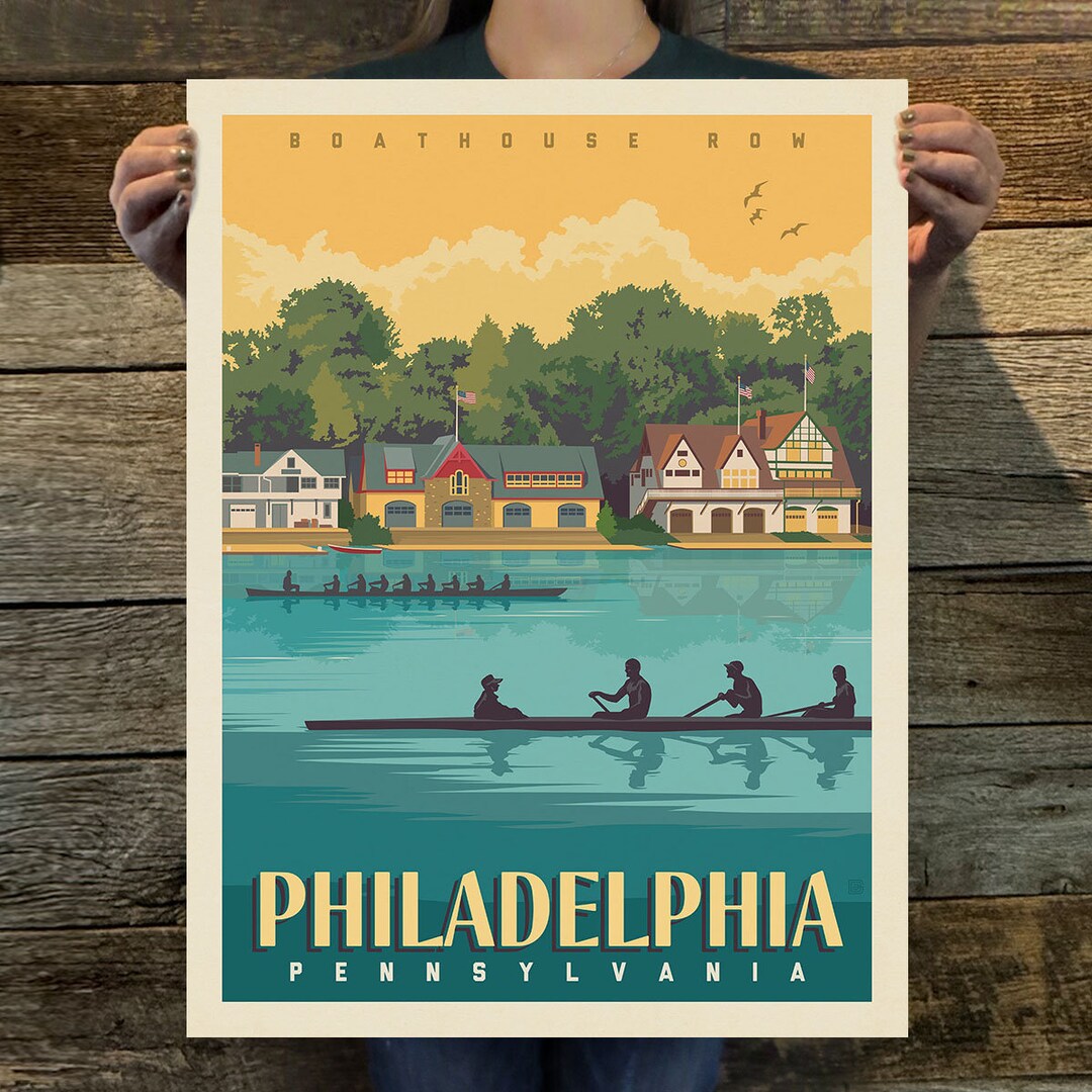 Philadelphia: Boathouse Row Travel Poster by Anderson Design Group ...